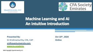CFA UAE Master Class: Machine Learning and AI